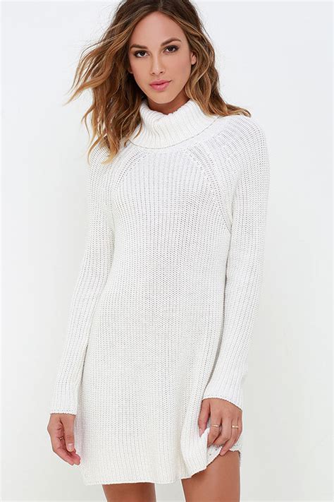 Ivory Dress Sweater Dress Long Sleeve Dress 6900 Lulus