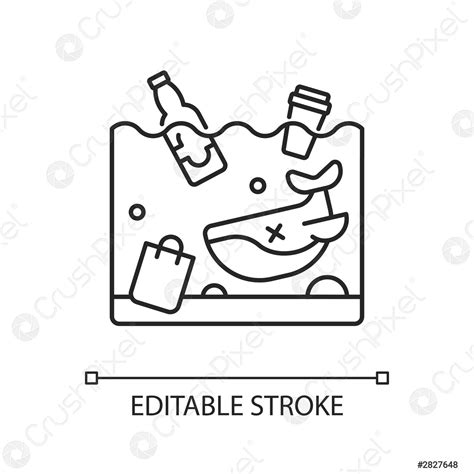 Ocean Pollution Linear Icon Stock Vector 2827648 Crushpixel