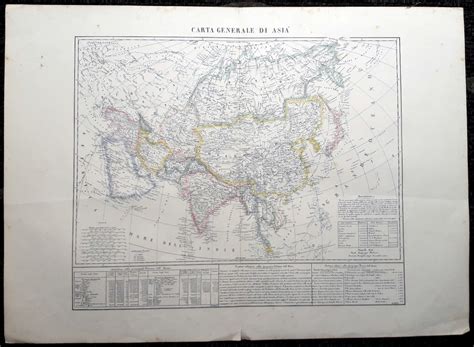 Asia Carta Generale Carta Geografica Marzolla 1854