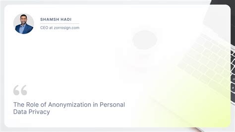 The Role Of Anonymization In Personal Data Privacy