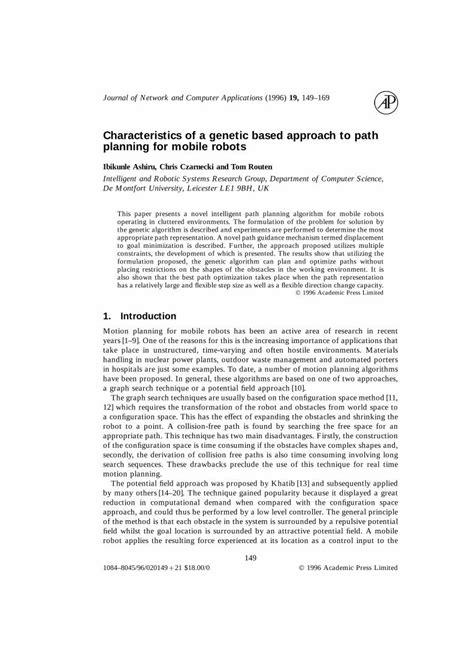 pdf characteristics of a genetic based approach to path planning for