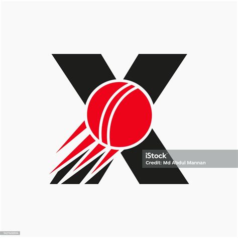 편지 X 크리켓 로고 개념 움직이는 크리켓 볼 아이콘 크리켓 스포츠 로고 타입 기호 벡터 템플릿 Championship에 대한 스톡 벡터 아트 및 기타 이미지 Istock
