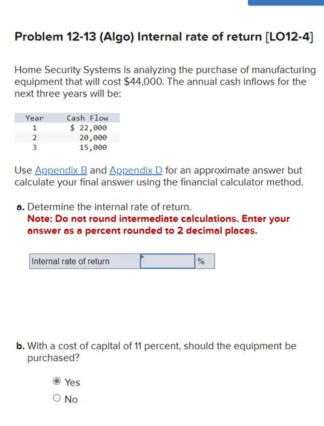 Solved Problem 12 13 Algo ﻿internal Rate Of Return