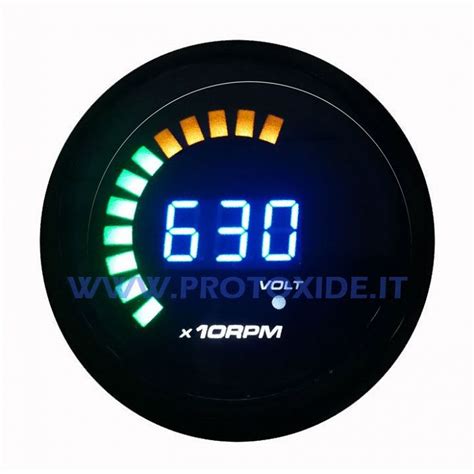 Round Digiled Tachometer 52mm 9990 Rpm And Voltmeter