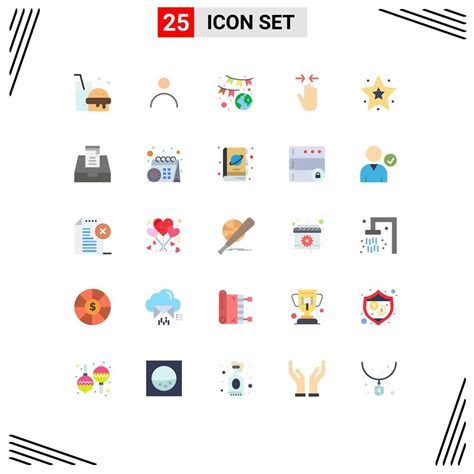 25 Universal Flat Colors Set For Web And Mobile Applications Favorite Arrow Earth Pinch Hand