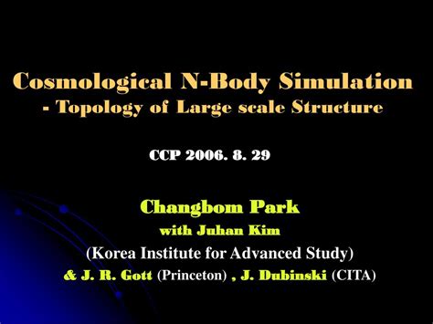 Ppt Cosmological N Body Simulation Topology Of Large Scale Structure Powerpoint Presentation