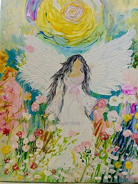 Картина ”Ангел на красотата” Картина с акрилни бои 30 Cm 40 Cm Платно канава Оригинал