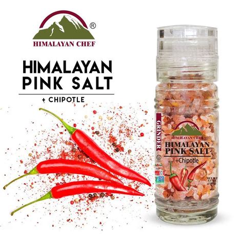 Himalayan Chef Pink Salt Grinder Chipotle Salt 353 Ounces