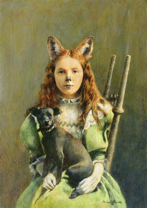 Vulpes Vulpes Acrylic On Primed Brushed Cotton By Michael Thomas Fox Girl Cat Girl Art Prints