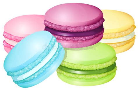 Традиционные французы испекут Macaron или Macaroon красочные печенья