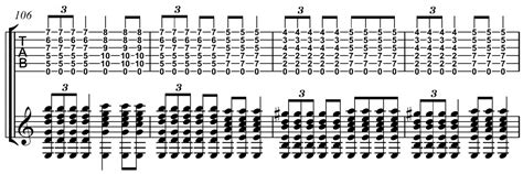 Reference For Guitar Chord Notation On The Staff