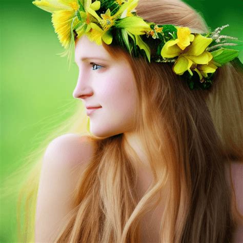 Mooie Prinses Met Groene Ogen En Lang Gouden Haar · Creative Fabrica