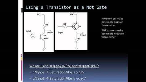 Using A Transistor As A Not Gate YouTube