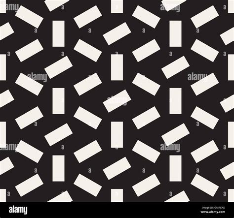 Vector Seamless Black And White Minimalistic Rectangles Pattern Stock