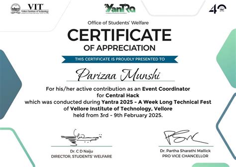 Yantracentralhack Vit Hackathon Learningjourney Parizaa Munshi
