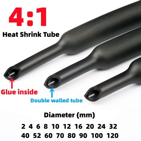 1meter 4 1 Heat Shrink Tube With Glue Thermoretractile Heat Shrinkable