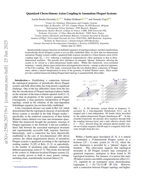 Pdf Quantized Chern Simons Axion Coupling In Anomalous Floquet Systems