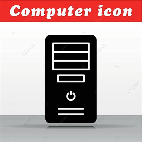 Computer Case Vector Icon Design Tower Desktop Case Vector Tower