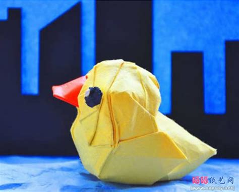 手工折纸大黄鸭折纸图文教程 动物折纸 折纸教程一 晒宝手工晒晒纸艺网