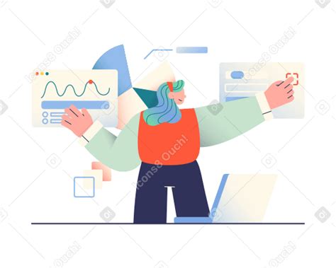 Data Analyst Looking At Charts Png Svg