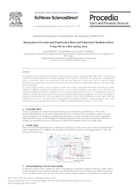 pdf integration of geothermal exploration data and numerical