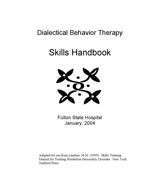 Dialectical Behavior Therapy Handbook Dialectical Behavior Therapy