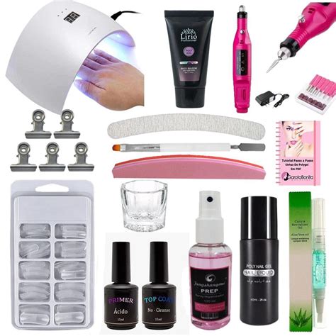 Kit Alongamento De Unha Cabine Led 9S Lixadeira Elétrica em Promoção na