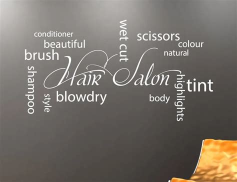 Hair Salon Vinyl Wall Decal Collage Barber Shop Hairdressers Lettering