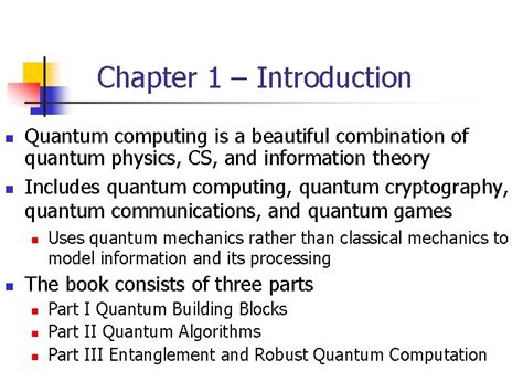 quantum computing rieffel polak chapters 1 and 2