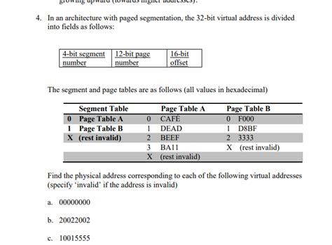 Solved 4 In An Architecture With Paged Segmentation The