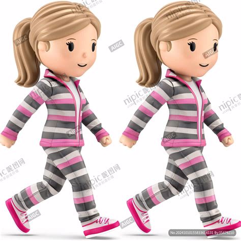 Ai创作图q版走路人物 3d卡通女孩 3d卡通女性 奔跑的卡通女孩 3d女运动员 奔跑的小姑娘 走路人物素材 跑步的小女孩子 锻炼快走的少女