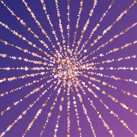 네온 퍼플 배경에 스타 스팽글 색종이 상품권 선물 카드 템플릿입니다 격리 된 평면 생일 카드입니다 골든 스타 배너 벡터