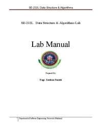 Lab Manual Of Data Structure And Algorithms Docsity