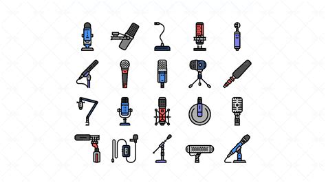 20 Microphone Icons Graphics Motion Array