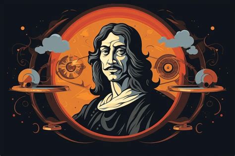 La dualidad del cuerpo mecánico de descartes se encuentra con la mente luminosa Foto Premium