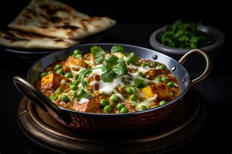Indian Cuisine Matar Paneer Premium Ai Generated Image