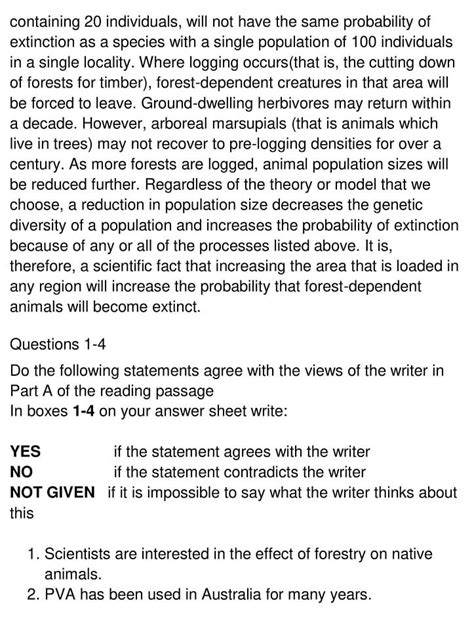Population Viability Analysis Reading Answers