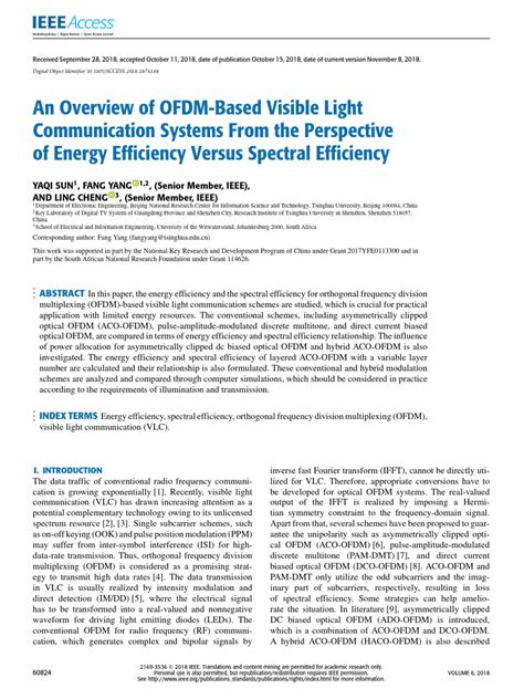 Ieeeccessan Overview Of Ofdm Based Visible Light Pdf Orthogonal