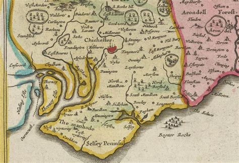Old Map Of Sussex In 1665 By Joan Blaeu East West Mid Sussex Wort