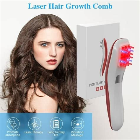 Yiget Laser Scalp Massager Comb Hair Growth Comb Electric Red Blue
