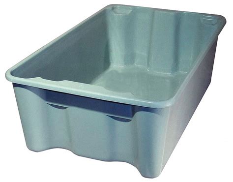 Heavy Duty Stack And Nest Container Gray InH X InL X InW EA Grainger