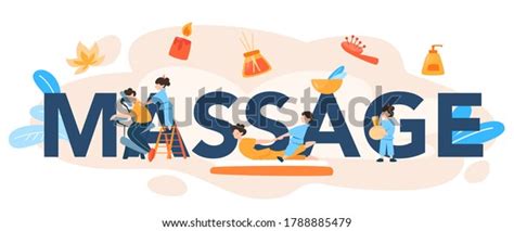 Massage Typographic Header Spa Procedure Beauty Stock Vector Royalty