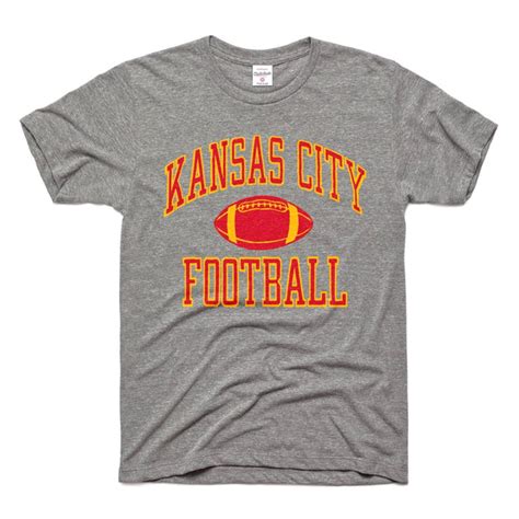 Charlie Hustle Kansas City Football Tee Grey Made In Kc