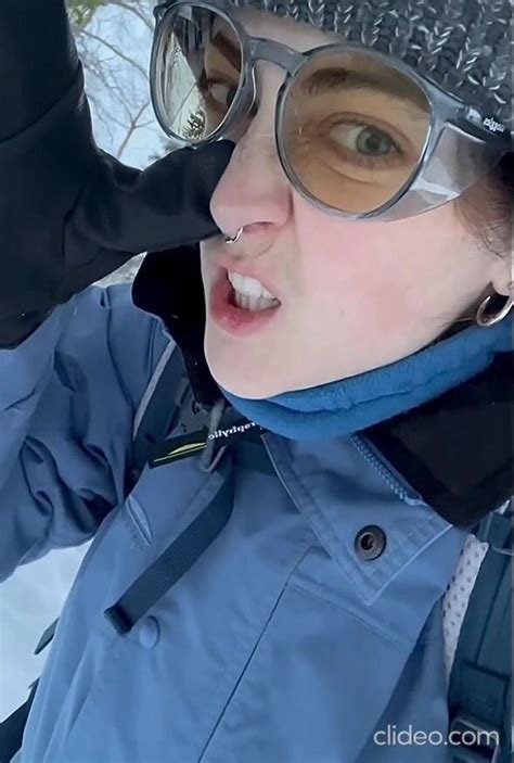 Girl Spitting And Snot Rocket In Winter