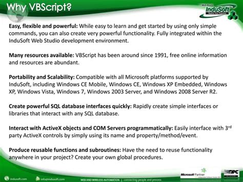 InduSoft VBScript Webinar PPTX Programming Languages Computing