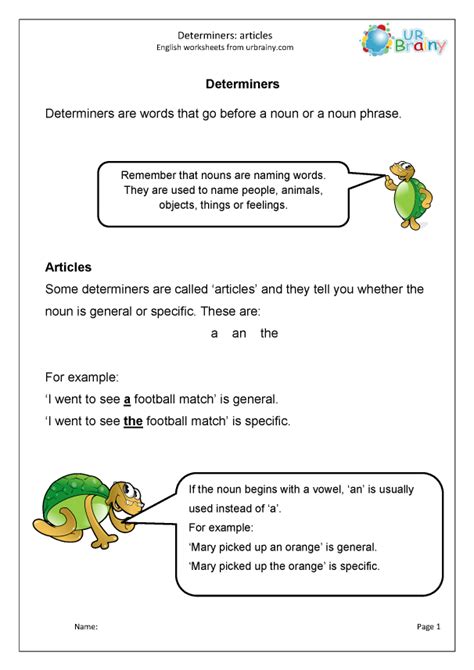 Determiners Articles Word Classes By