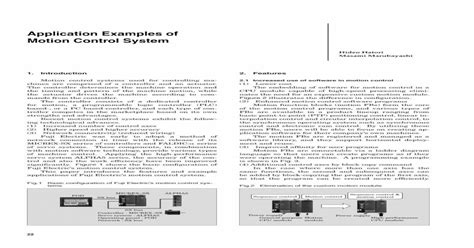 Application Examples Of Motion Control · Pdf Filea Programming Example