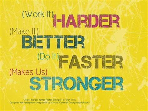 Daft Punk Harder Better Faster Stronger Lyrics On Screen Youtube Song