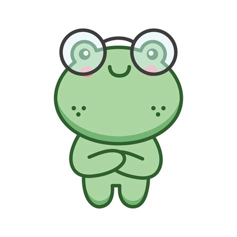 Cute Kawaii Nerd Frog Nerd Froggy Smart Frog Smart Froggy Character 29216904 Vector Art At