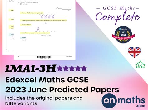 Summer 2023 Maths Gcse Edexcel Higher All Predicted Papers Teaching Resources